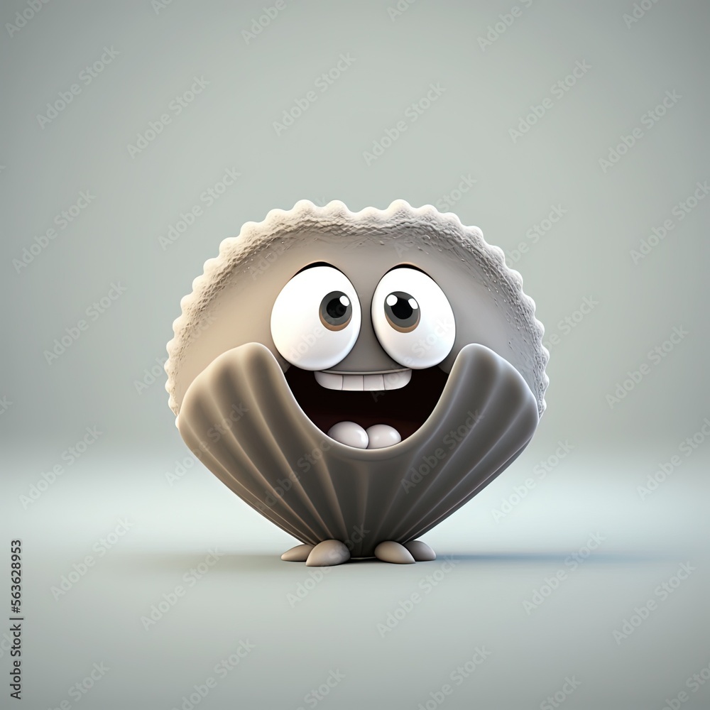 Cute Cartoon Oyster Character (Generative AI) Stock Illustration ...