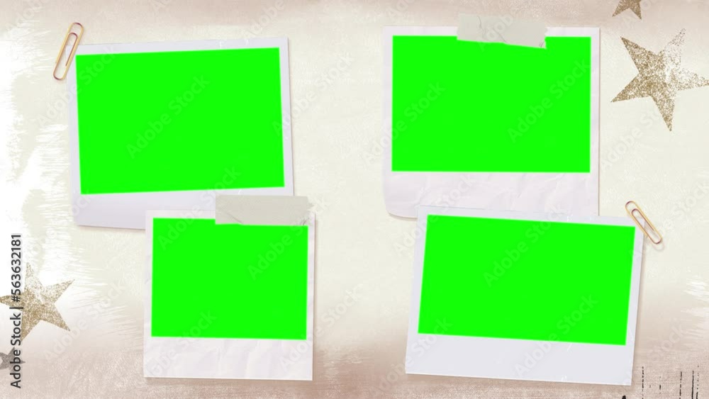 polaroid template animation with green screen chroma key vídeo de Stock ...