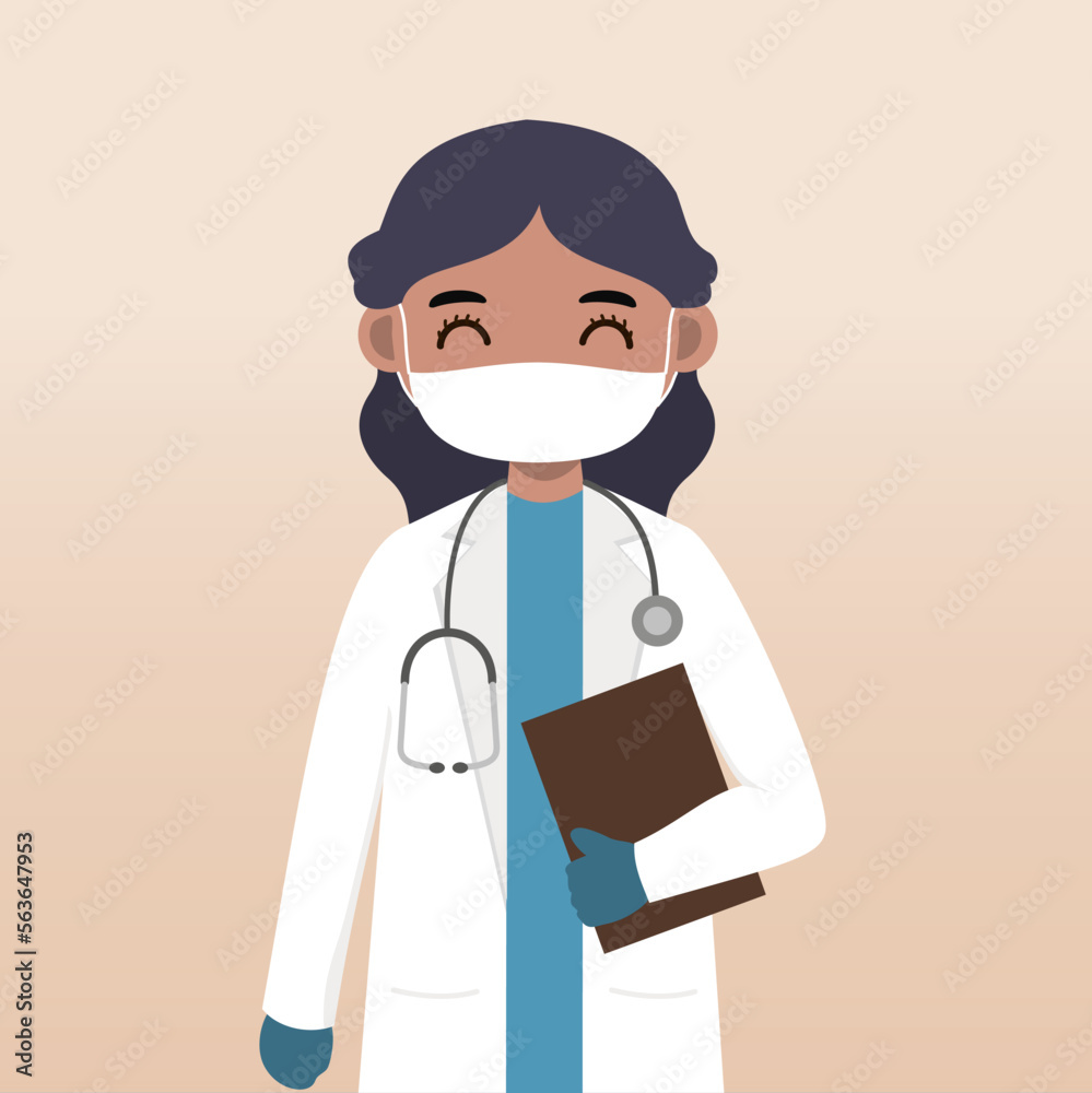 Front view doctor character. Doctor character creation set with face ...
