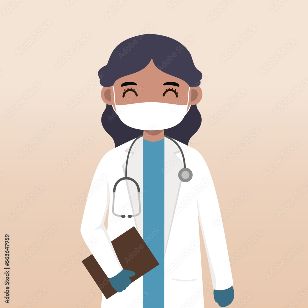 Front view doctor character. Doctor character creation set with face ...