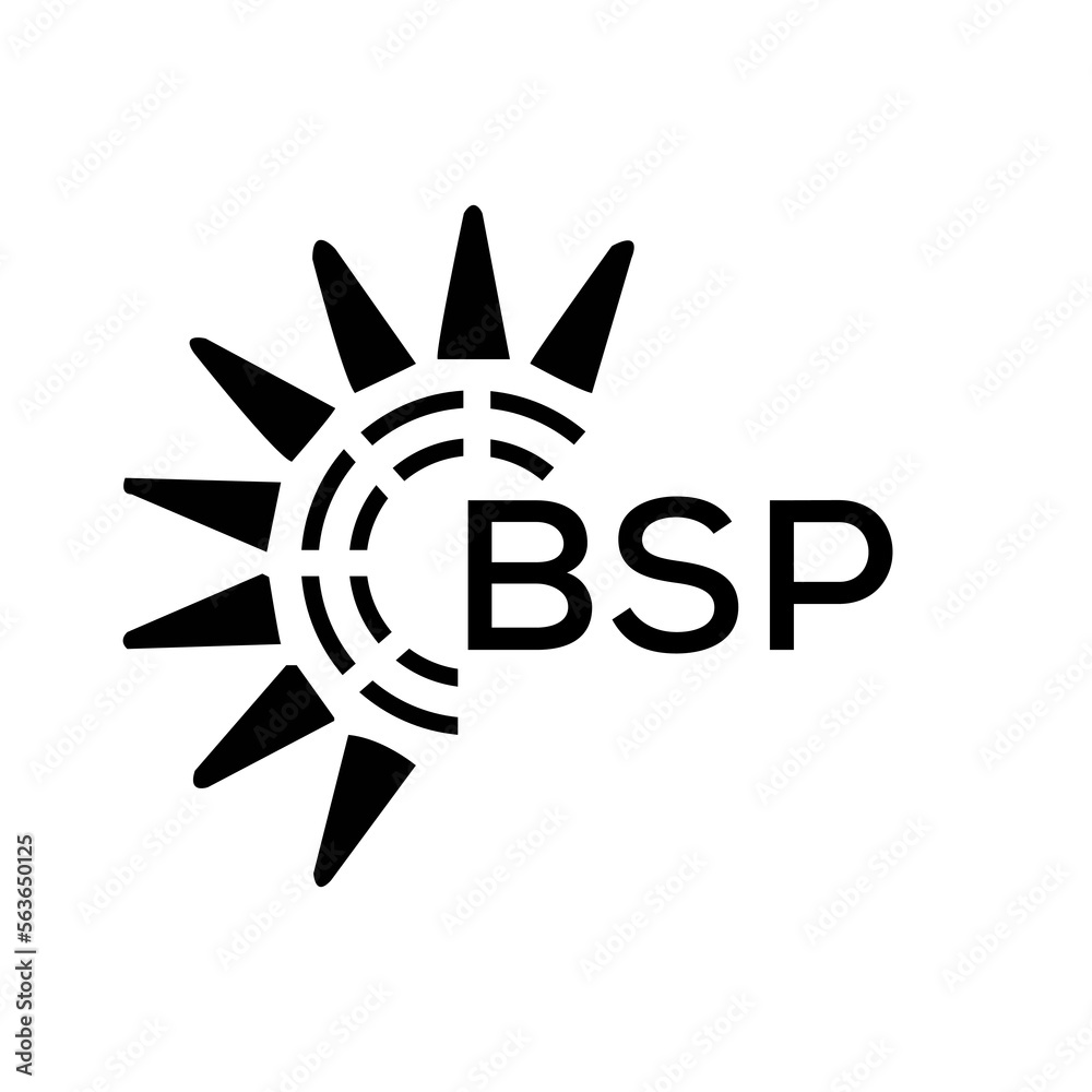 BSP letter logo. BSP image on white background and black letter. BSP ...