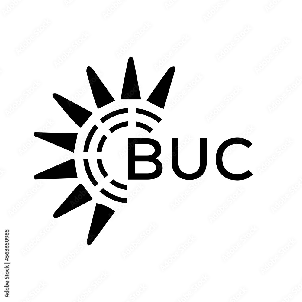 BUC letter logo. BUC image on white background and black letter. BUC ...