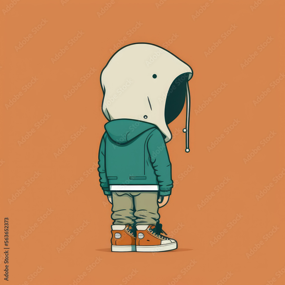 Illustrated vector of a minimalist, clean and bright cartoon Hype Beast ...