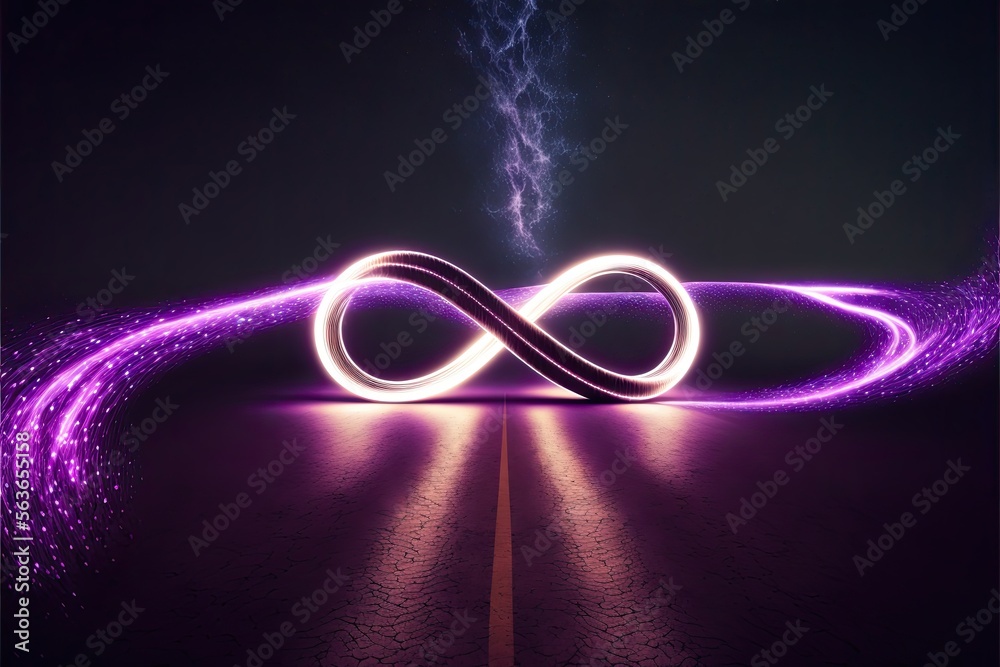 Infinity Sign of Light Trails - 3D Rendering Illustration for ...