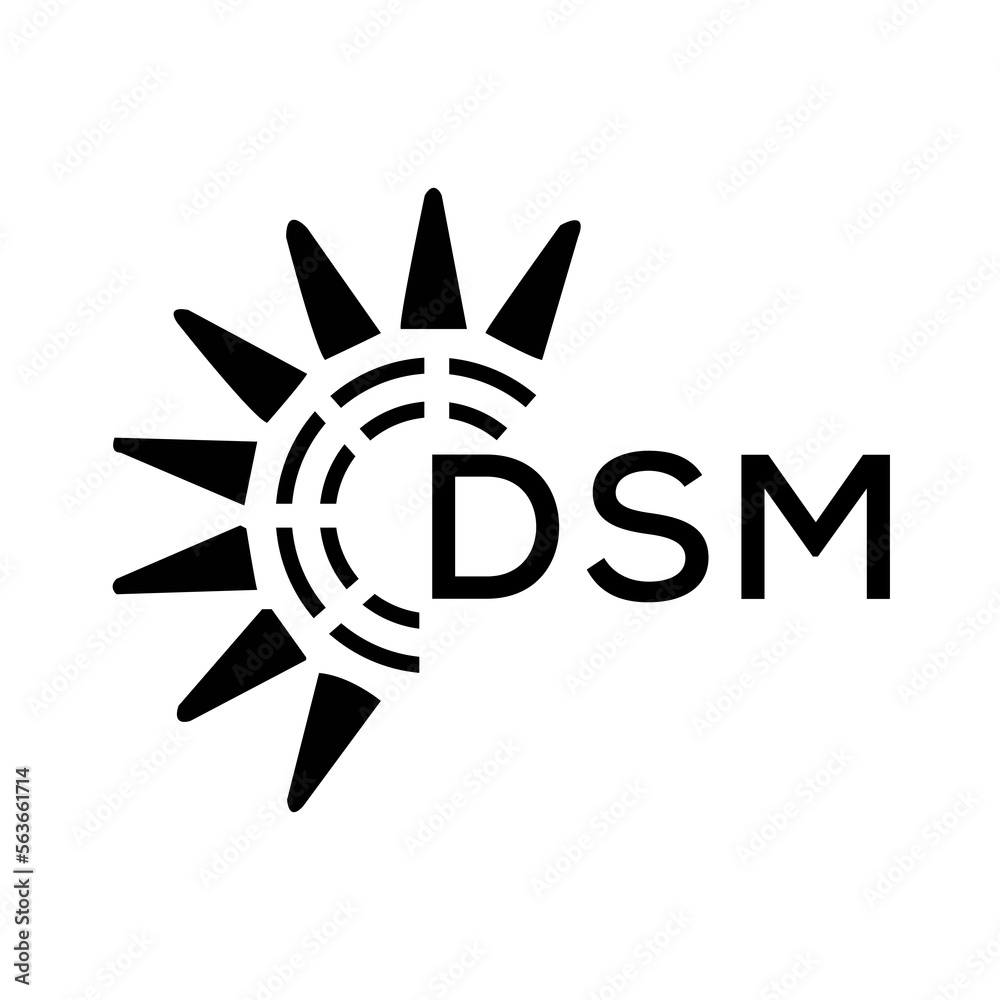 DSM letter logo. DSM image on white background and black letter. DSM ...