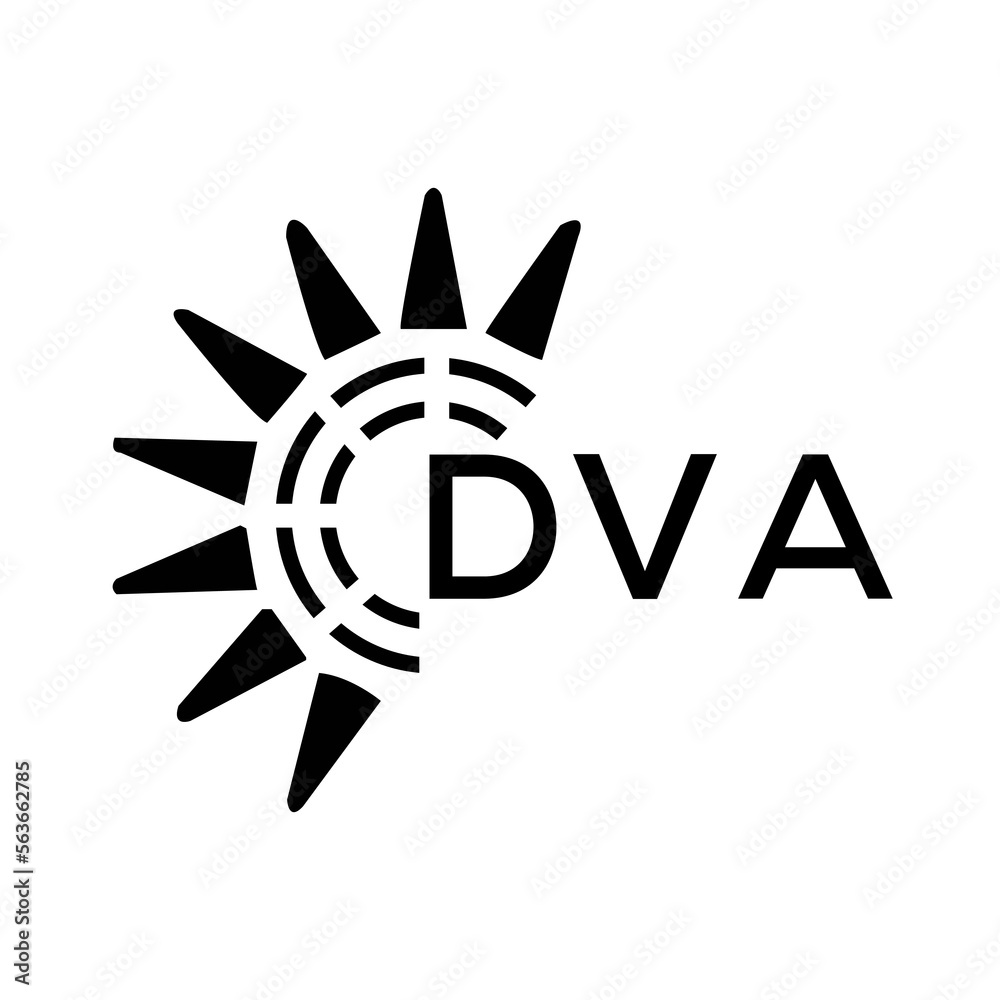 DVA letter logo. DVA image on white background and black letter. DVA ...