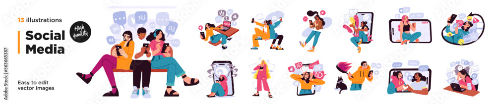 Modern social media problems, peculiarities and differences. Concept ...