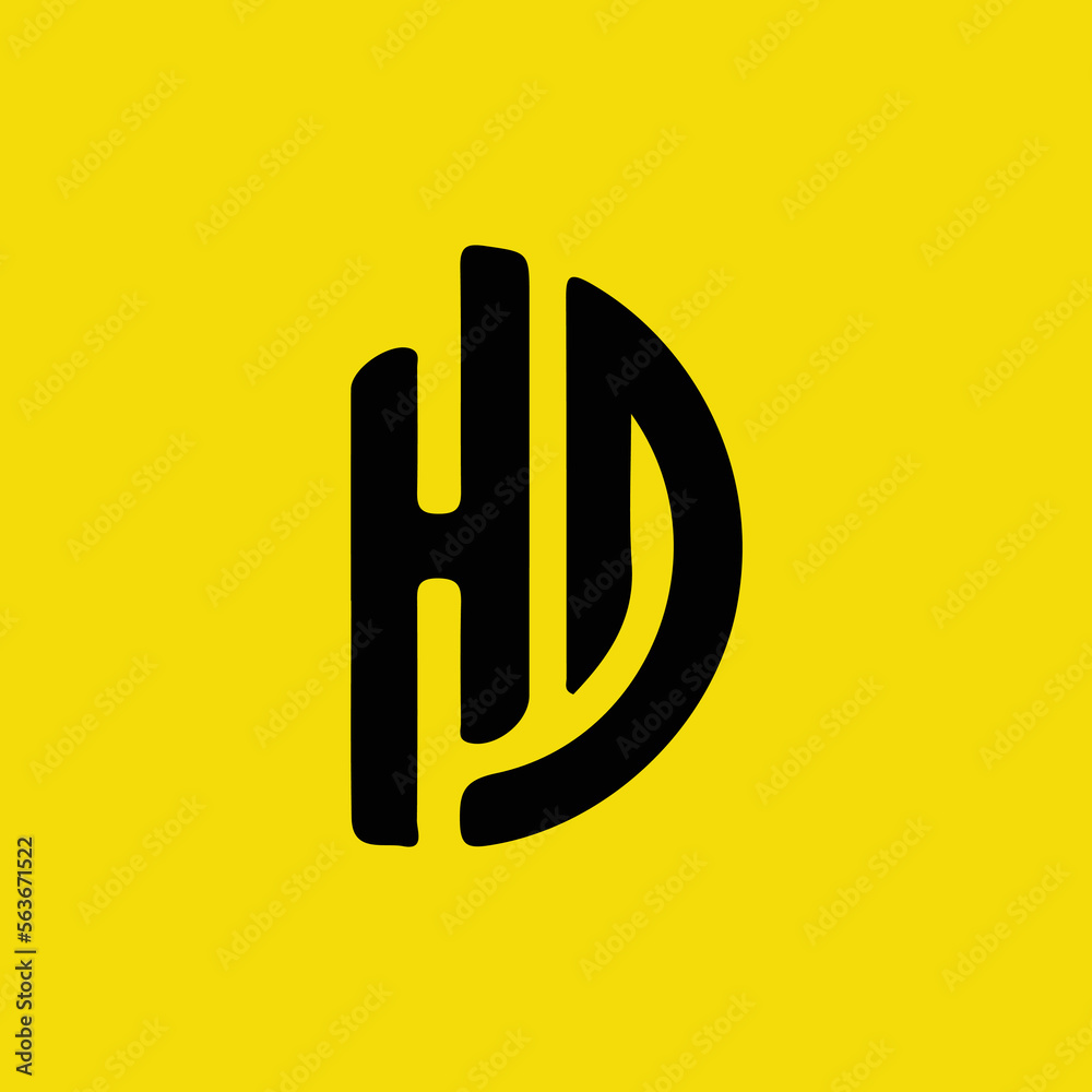HD HD Logo Design, Creative Minimal Letter HD HD Monogram Stock Vector ...