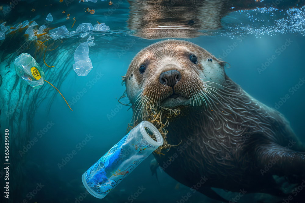 Entangled in Plastic - The Tragic Story of a Sea Otter Struggling in a ...
