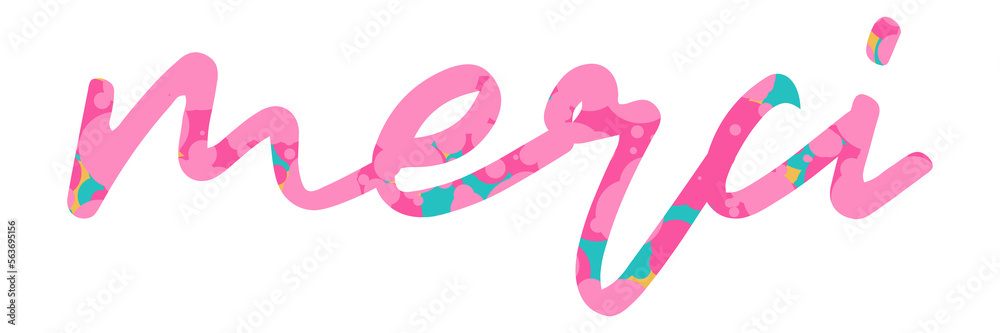 Merci Card. Hand Written Lettering for Title, Heading, Photo Overlay ...