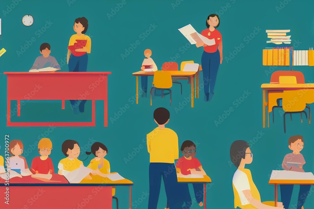 Student assessment in elementary school isolated cartoon vector ...