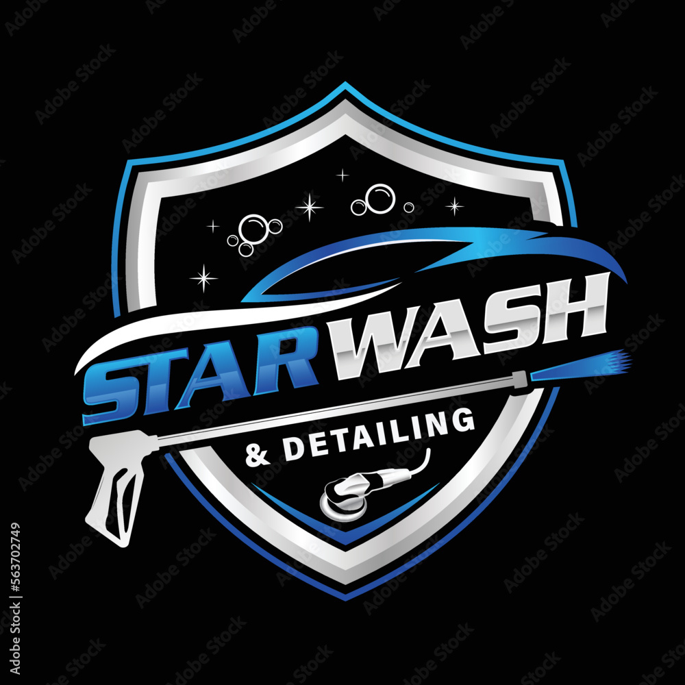 Star wash and automotive detailing logo design template Stock Vector ...