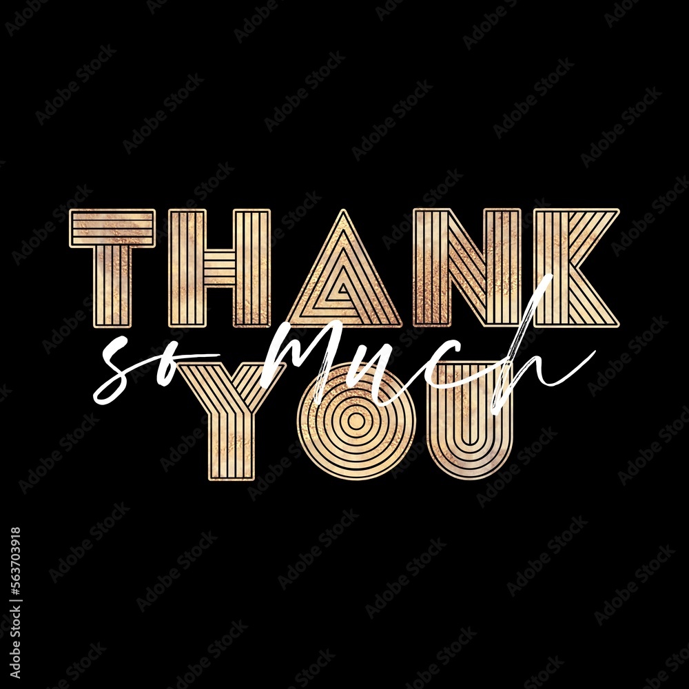 Thank You So Much Card. Hand Written Lettering for Title, Heading ...