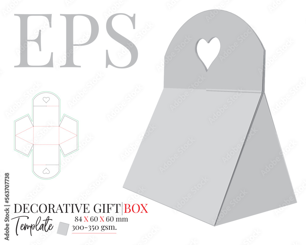 Triangle Box die cut template, vector. White, clear, blank, isolated ...