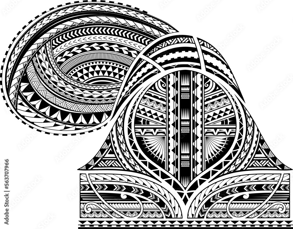 Polynesian ornamental tattoo design. Good for sleeve area and chest ...