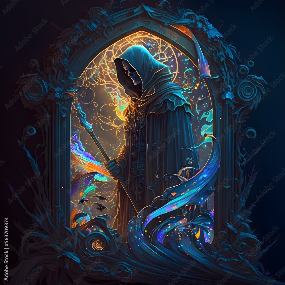 death with his weapon watching you Stock Illustration | Adobe Stock