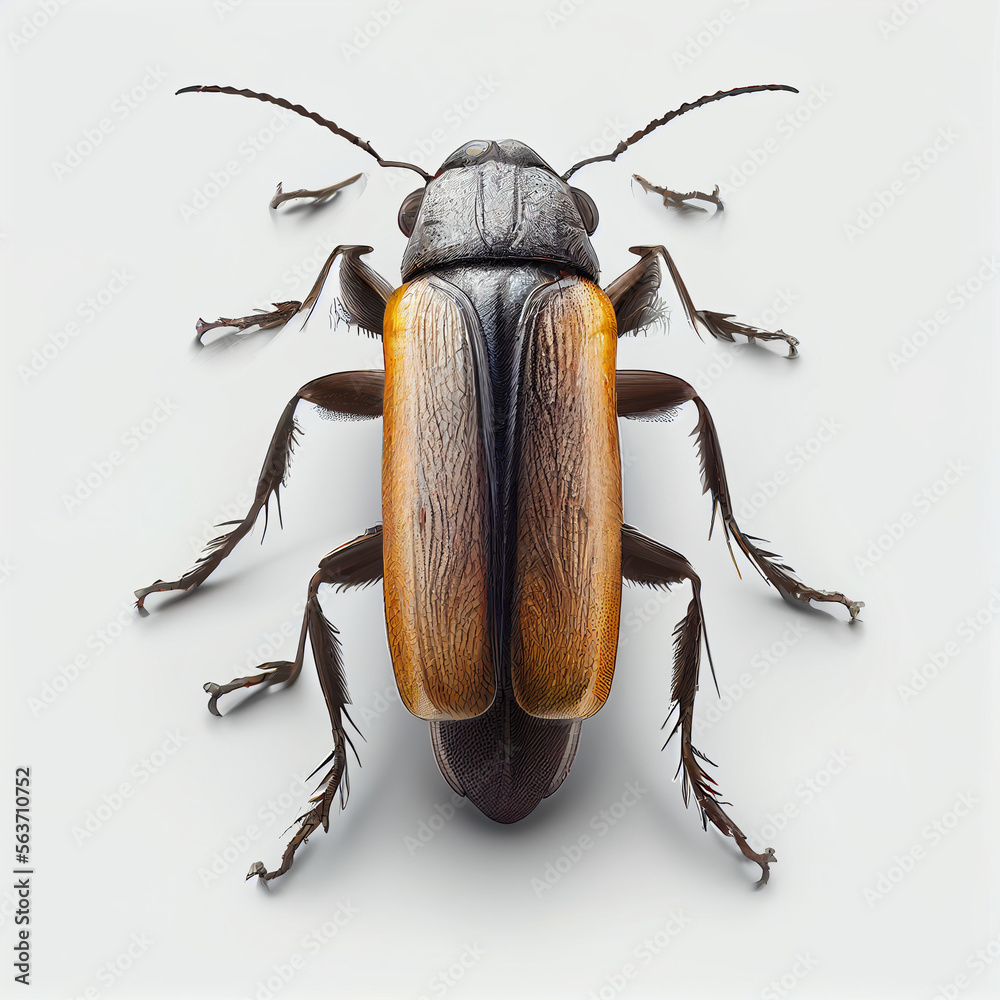 Click Beetle full body image with white background ultra realistic ...