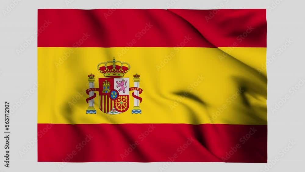 Flag of Spain waving isolated by the alpha channel(transparent ...