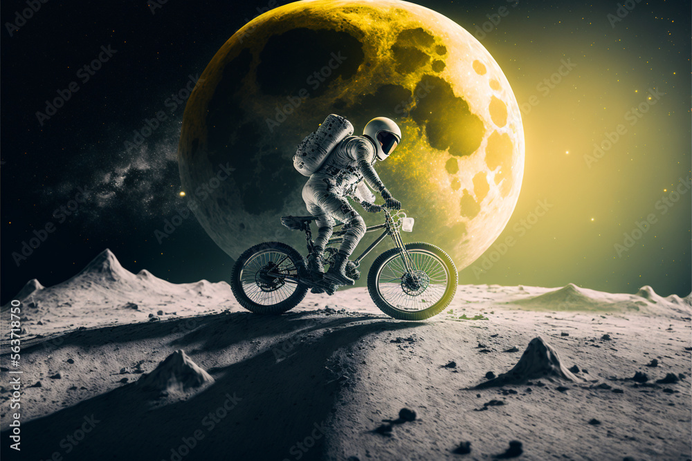 Astronaut rides a bike on an alien planet, goes in for sports, the ...