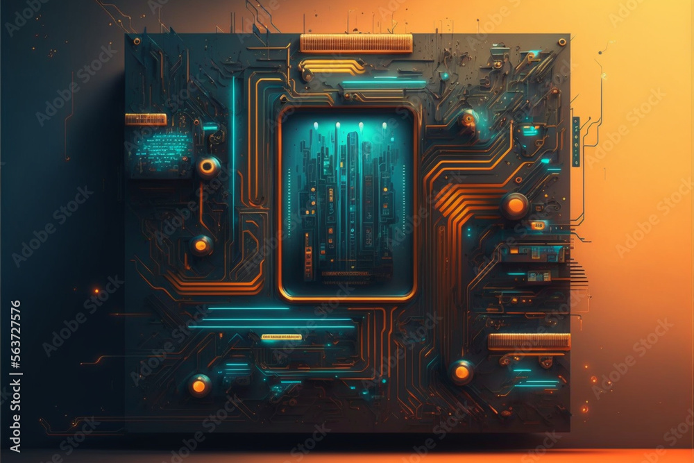 futuristic circuits and technology with a focus on advanced materials ...