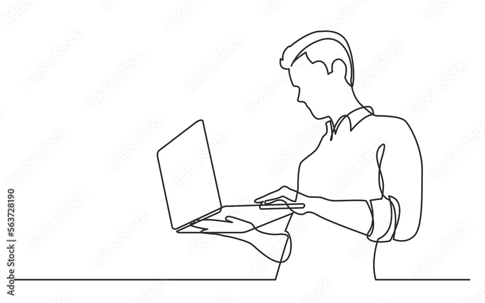 continuous line drawing vector illustration with FULLY EDITABLE STROKE ...