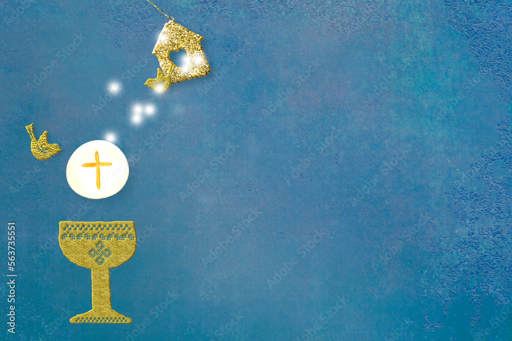 First holy communion invitation card. Stock Illustration | Adobe Stock