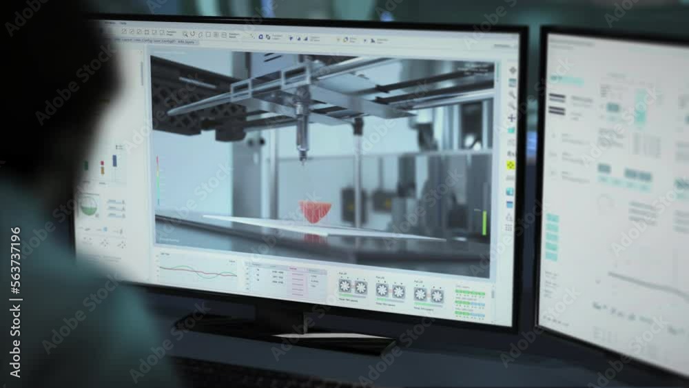 Vidéo Stock Medical laboratory printer creates the 3D replicas of the ...