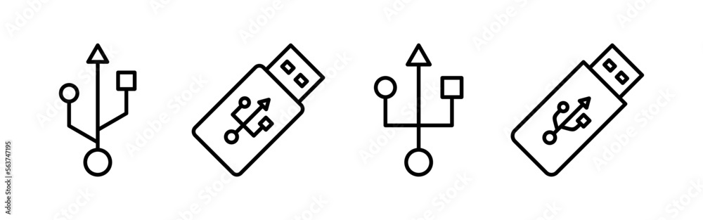 Usb icon vector for web and mobile app. Flash disk sign and symbol ...