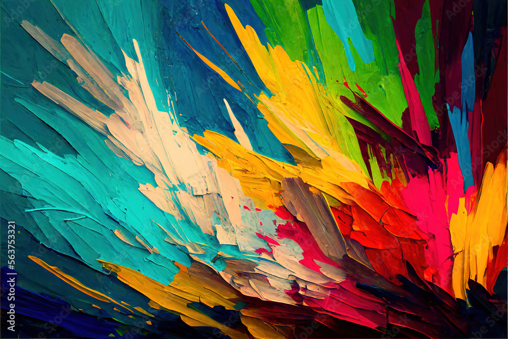 Abstract paint brush strokes. Oil on canvas rough brushstrokes of paint ...