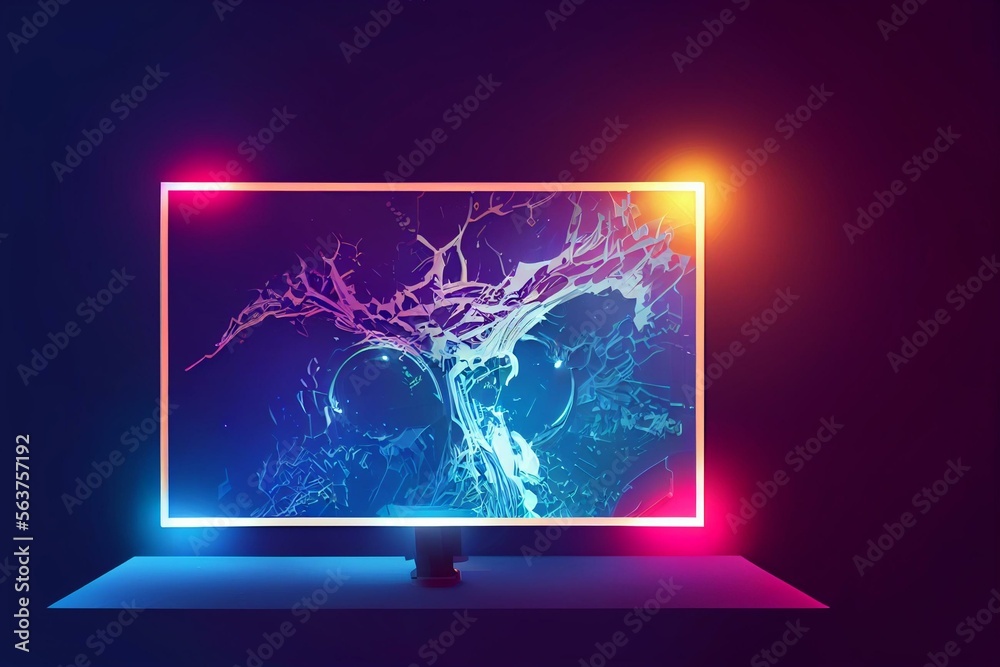 Game panel. Streaming overlay interface elements, futuristic monitor ...