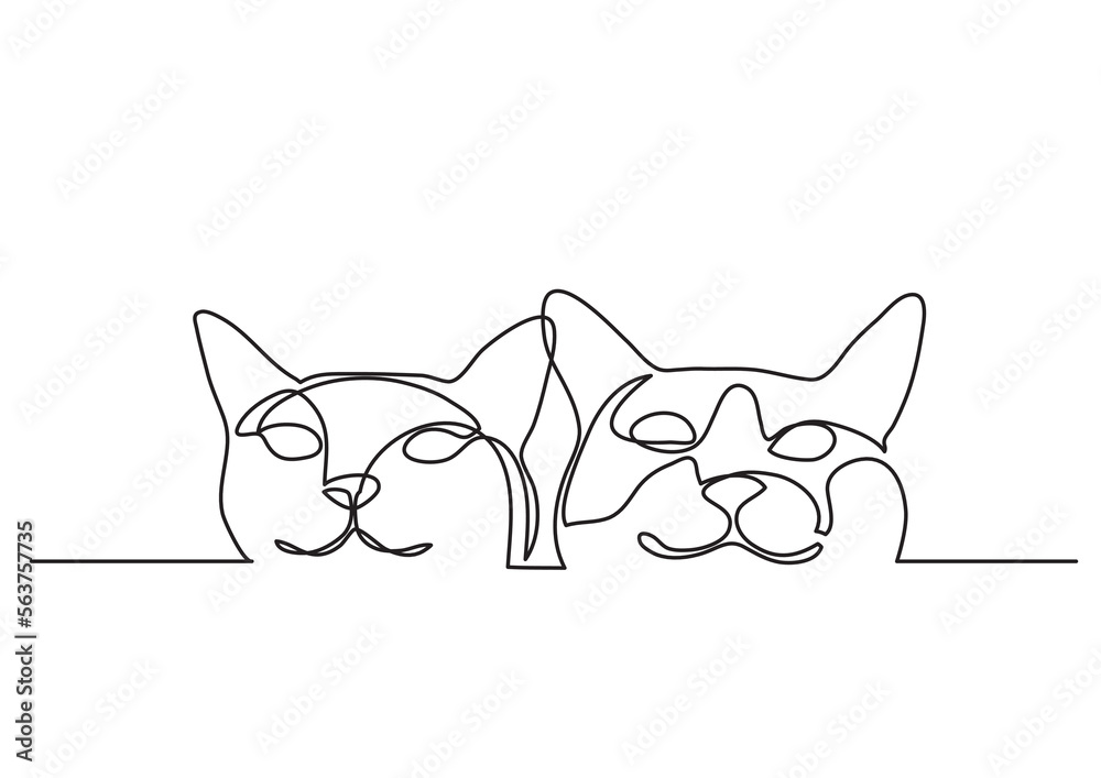 continuous line drawing vector illustration with FULLY EDITABLE STROKE ...