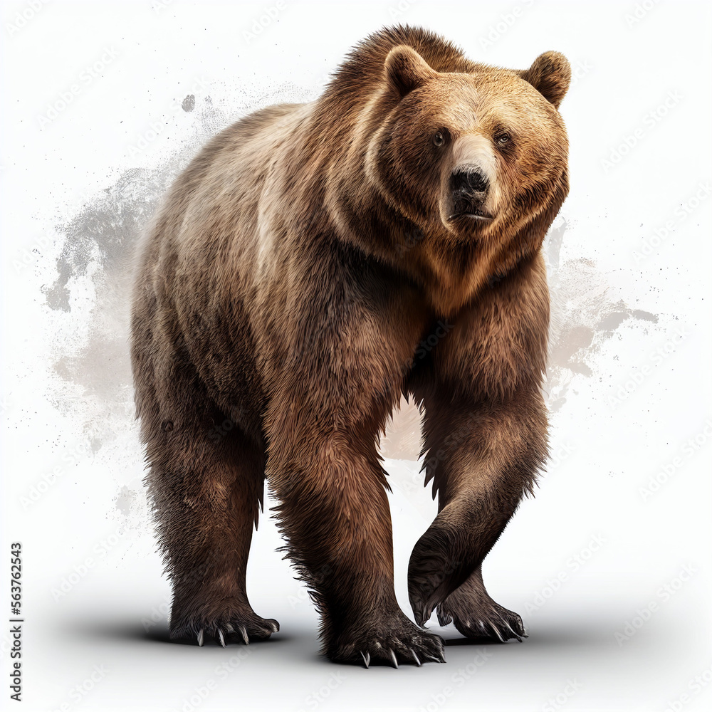 Cave Bear full body image with white background ultra realistic Stock ...