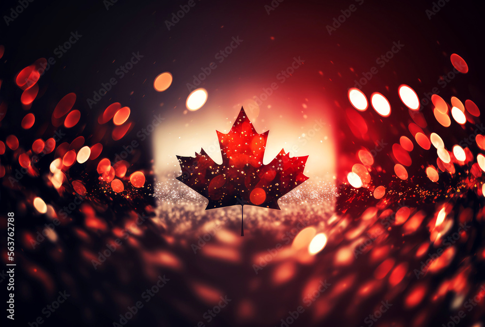 canada Flag, bokeh background, generative ai Stock Illustration | Adobe ...