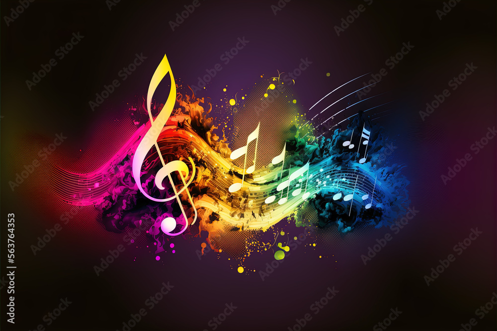 "Colorful Music: A Vector Illustration of a Musical Notes and Flowers ...