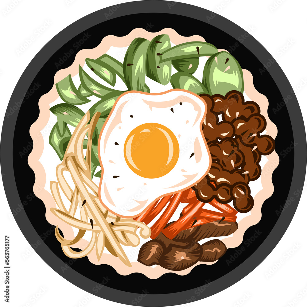Bibimbap png grapihc clipart design Stock Illustration | Adobe Stock