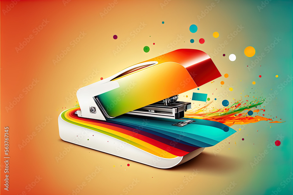 Office Art: A Colorful Stapler with Artistic Post-it like designs ...