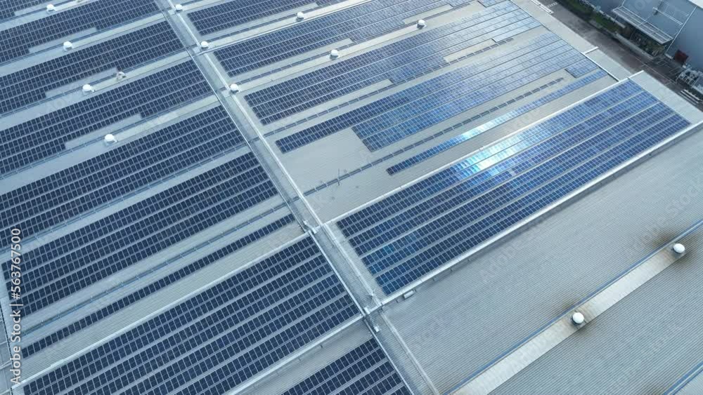 Video Stock Top view Solar Cell on Warehouse Factory. Solar photo ...