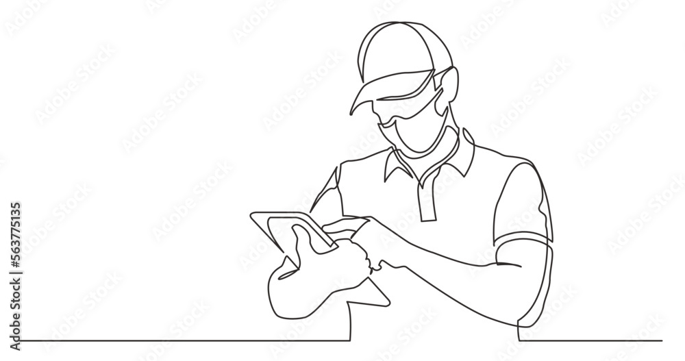 continuous line drawing vector illustration with FULLY EDITABLE STROKE ...