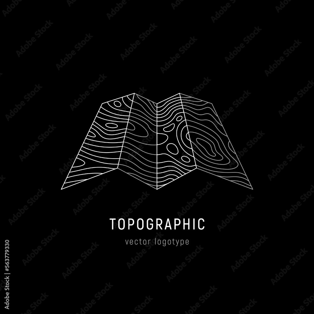 Outdoor logo of topographic line map. Wood rings, vector line pattern ...