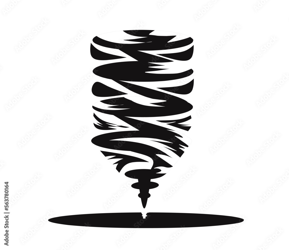 Earth auger drill bit vector icon. Spiral machine equipment tool. Parts ...