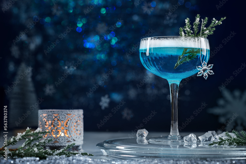 Blue Snowflake Cocktail Drink