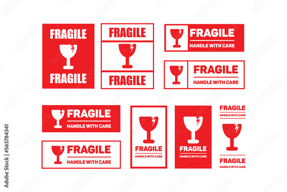 Fragile sign symbol vector design Stock Vector | Adobe Stock