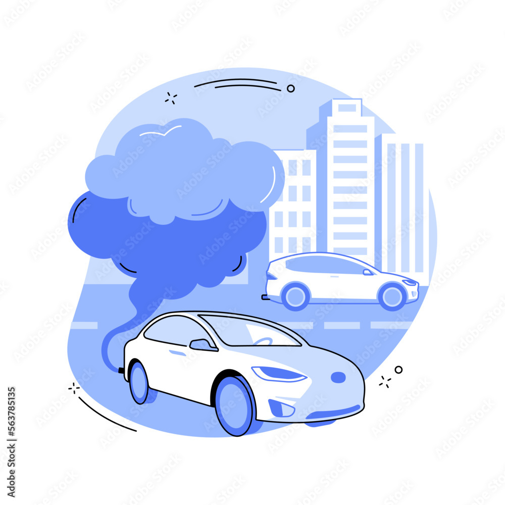 Motor vehicle pollution abstract concept vector illustration. Stock ...