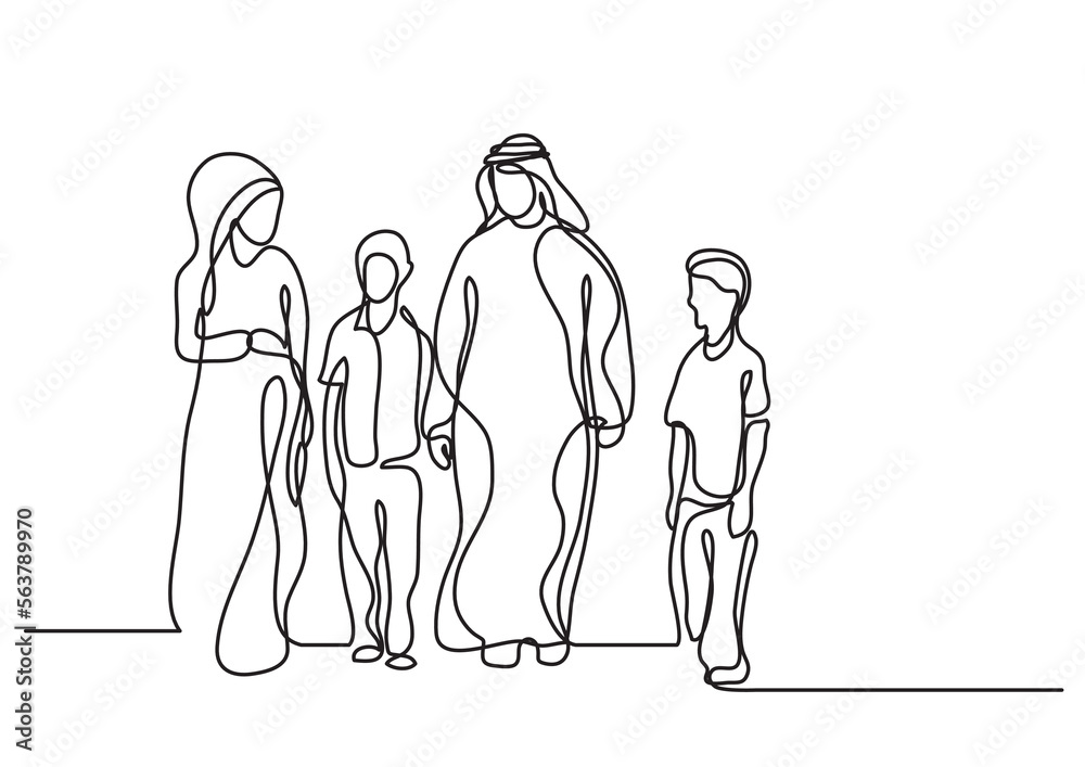 Poster continuous line drawing vector illustration with FULLY EDITABLE ...