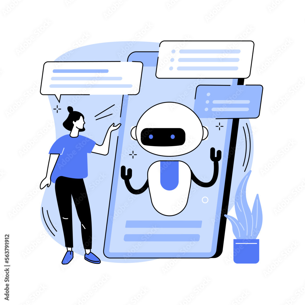 Chatbot virtual assistant abstract concept vector illustration. Stock ...