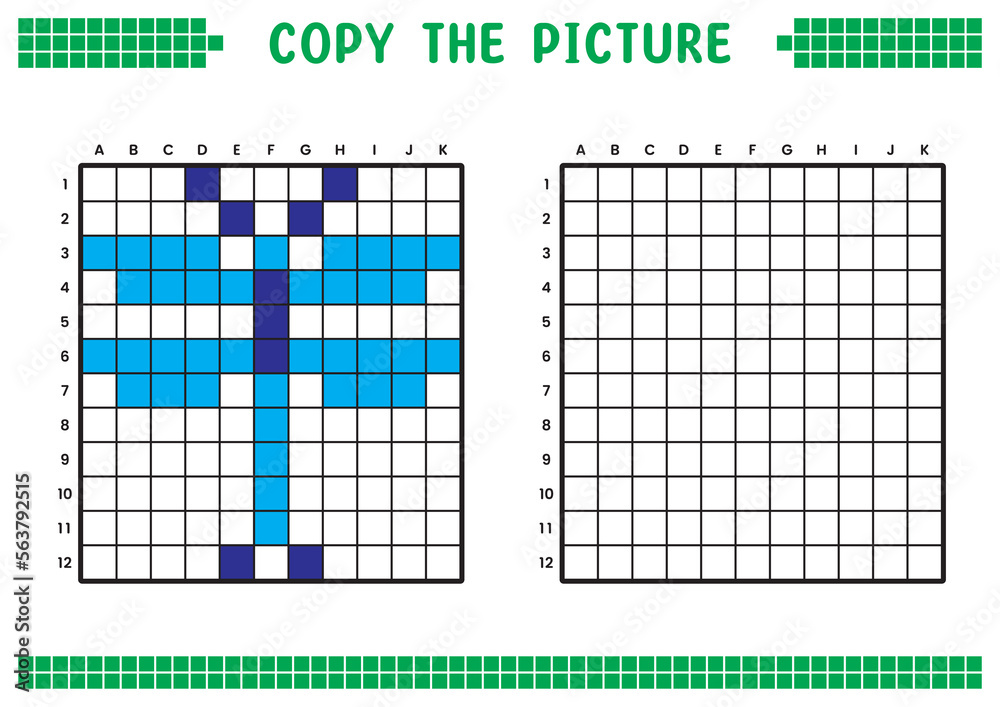 Copy the picture, complete the grid image. Educational worksheets ...
