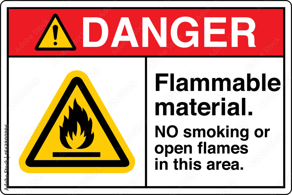 Safety Sign Marking Label Symbol Pictogram Standards Danger Flammable ...
