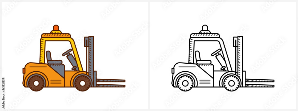 Forklift Coloring Pages