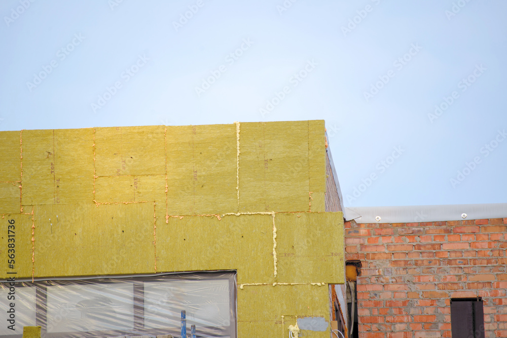 External wall insulation. Energy efficiency house wall renovation for ...