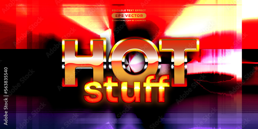 Hot stuff editable text style effect in retro look design with ...